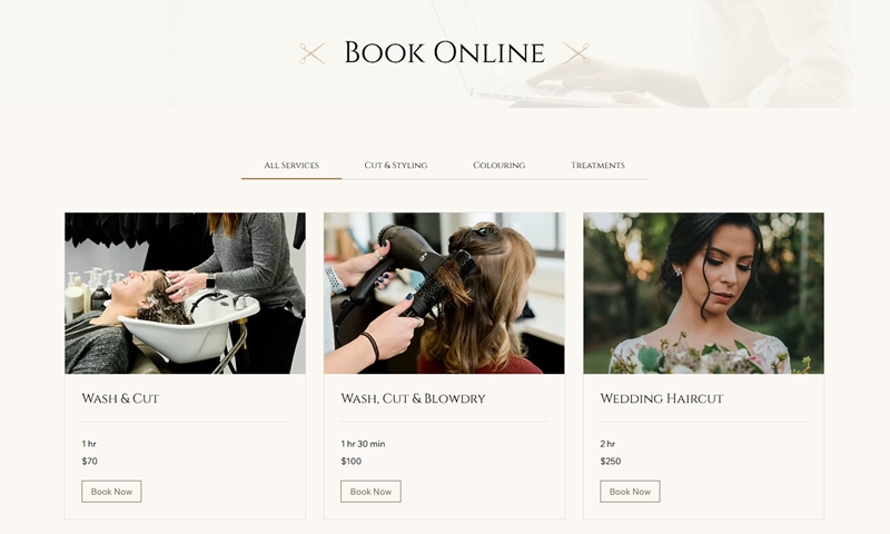 Best Wix Hair Salon & Hairstyle Website Template